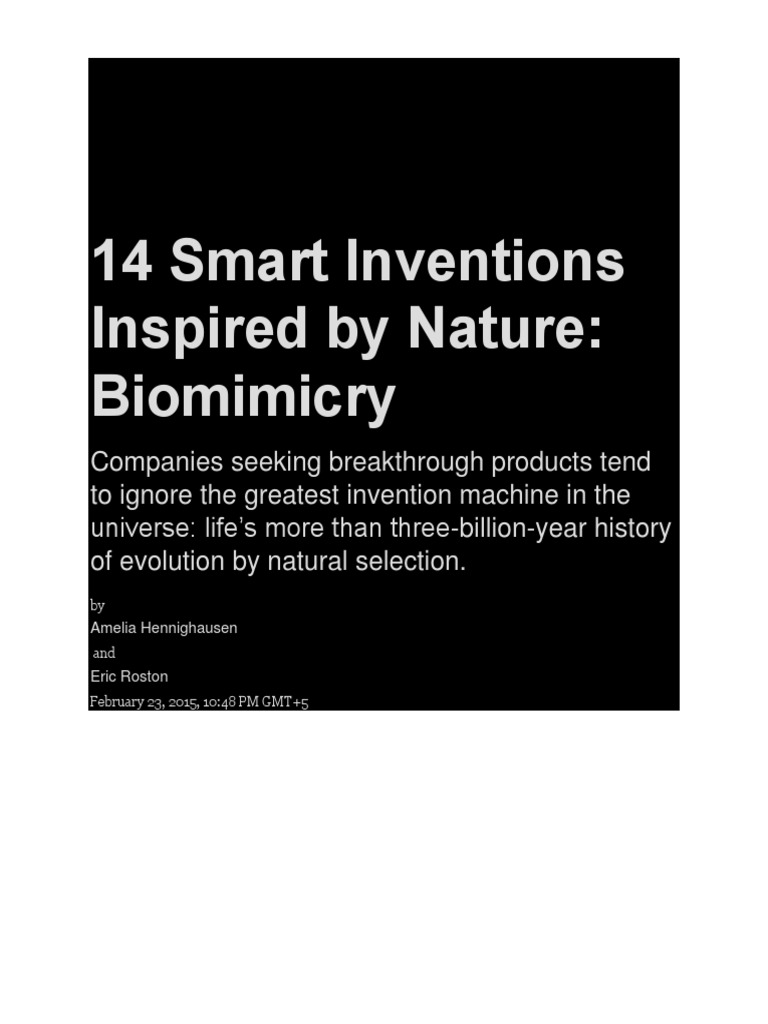 14 Smart Inventions Inspired by Nature | PDF | René Descartes | Voltaire