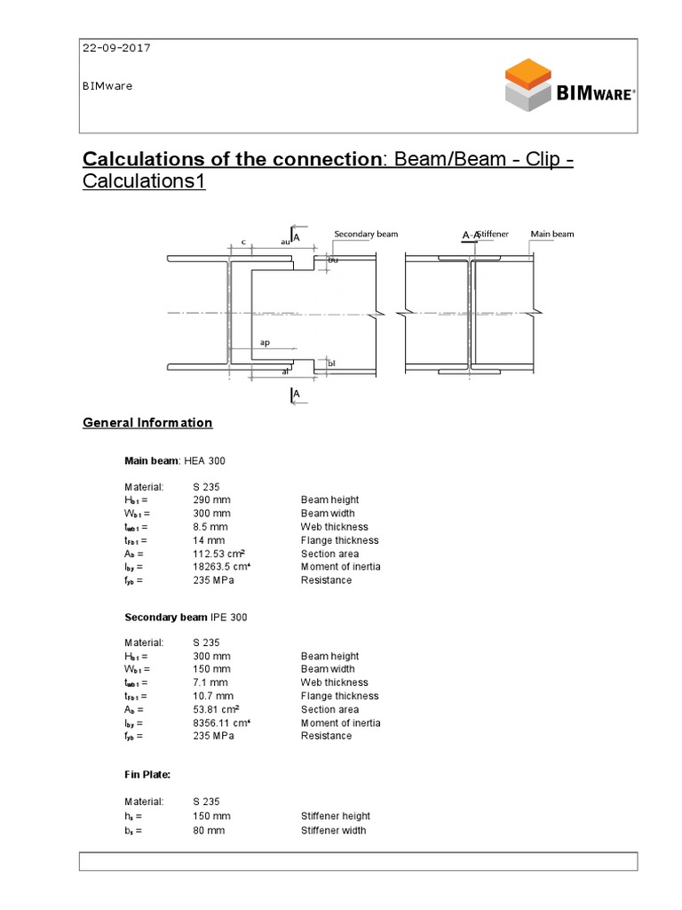 Ligacao HEA300-IPE300 | PDF | Beam (Structure) | Bending
