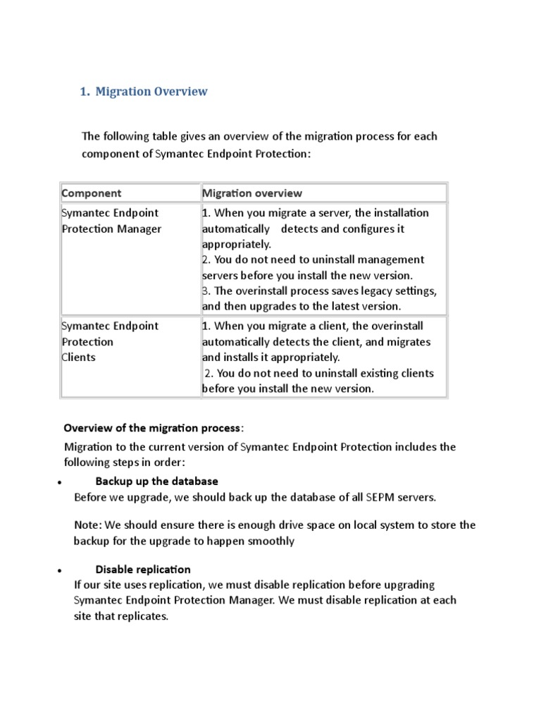 SEPM Migration Overview | PDF | Replication (Computing) | Windows Registry