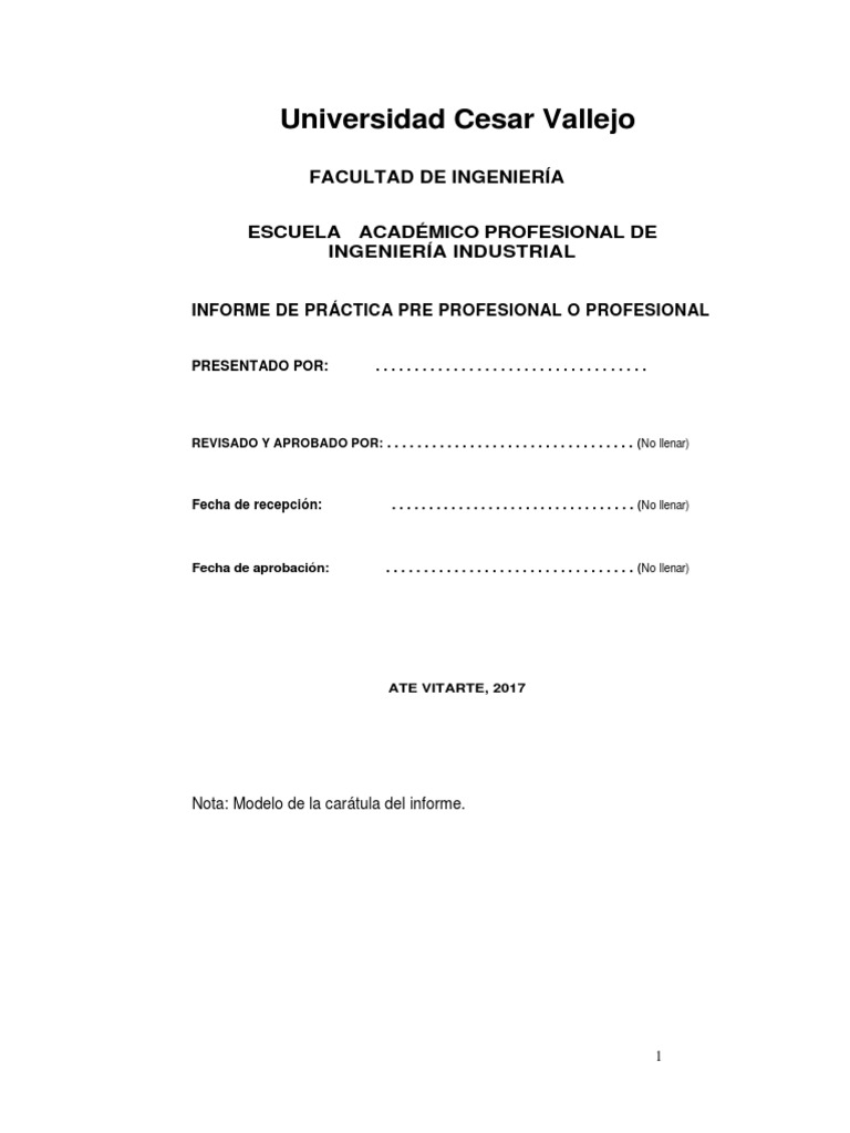 Modelo Informe Practicas | PDF | Ingeniería | Business