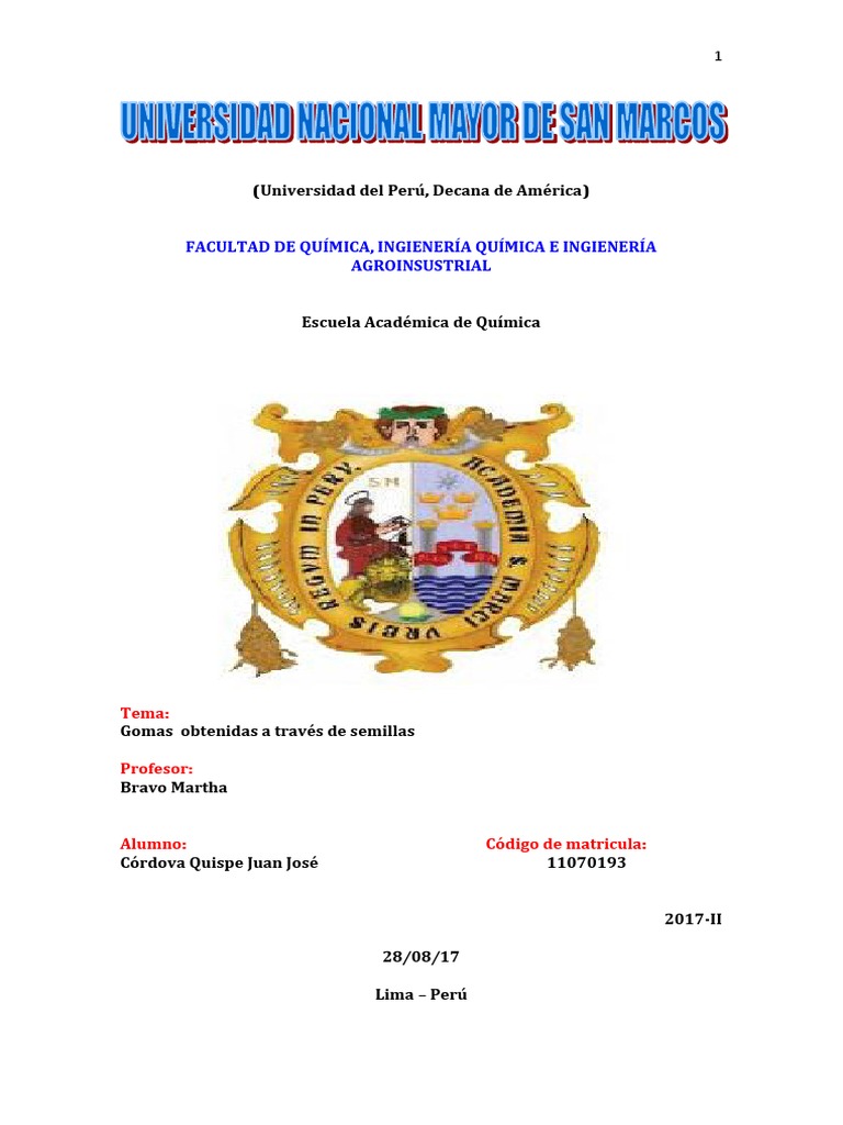 Estraccion de Gomas de Semillas de Huarango | PDF | Coloide | Moléculas