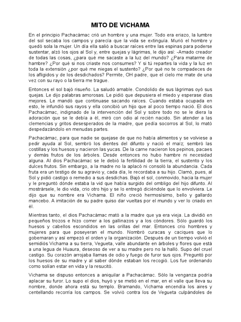 Mito de Vichama | PDF | Imperio Inca | Triángulo