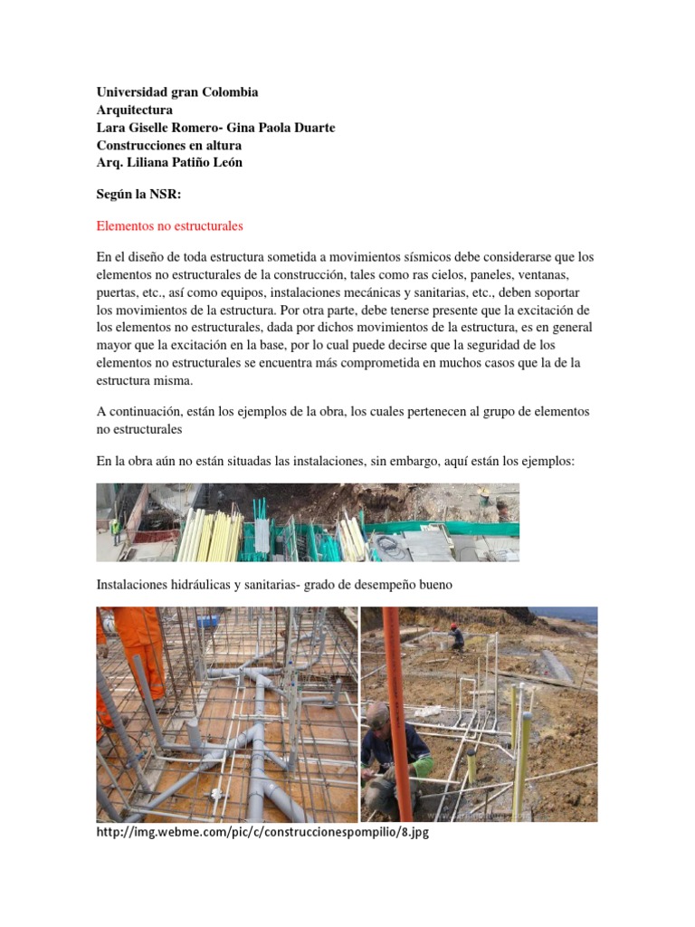 Elementos No Estructurales | PDF | Temblores | Techo
