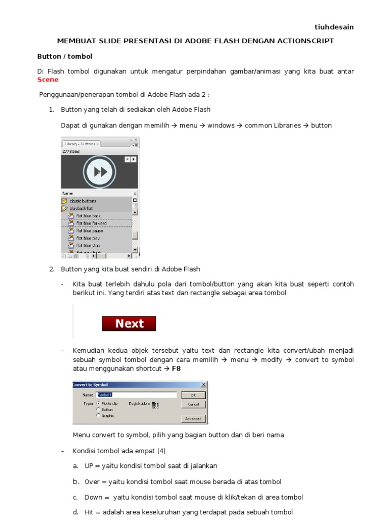 Membuat Slide dengan Tombol di Flash | PDF