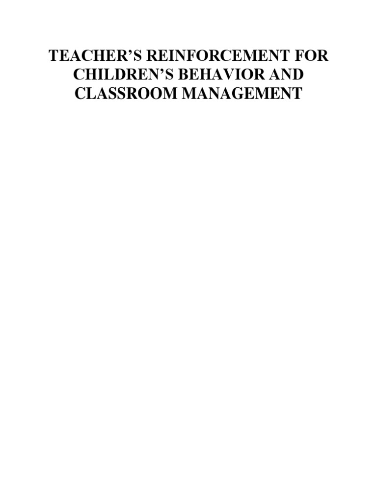 Classroom Management for Teachers | PDF