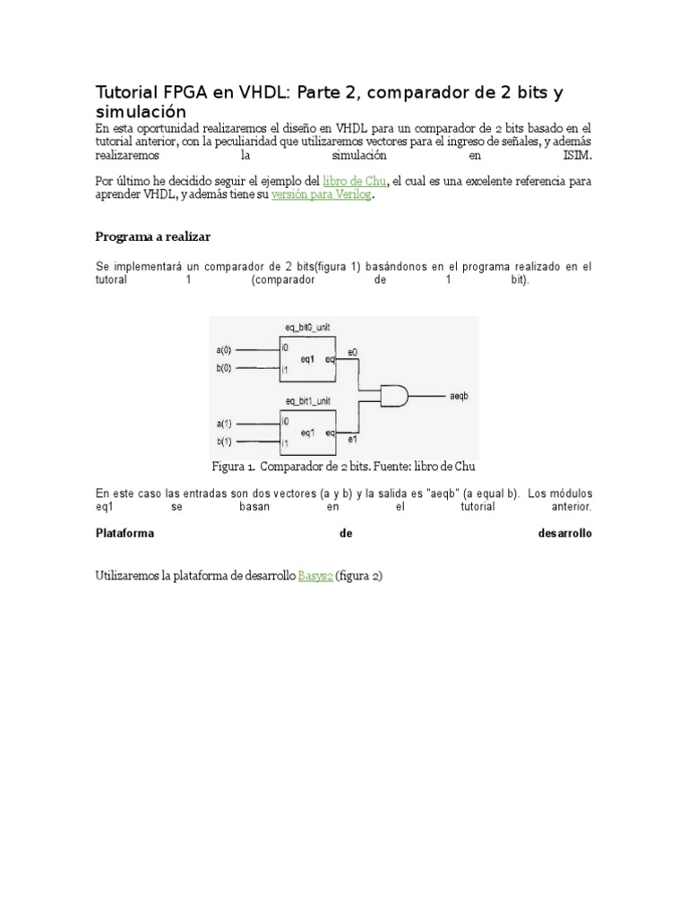 Tutorial FPGA en VHDL | PDF | Vhdl | Diseño electronico