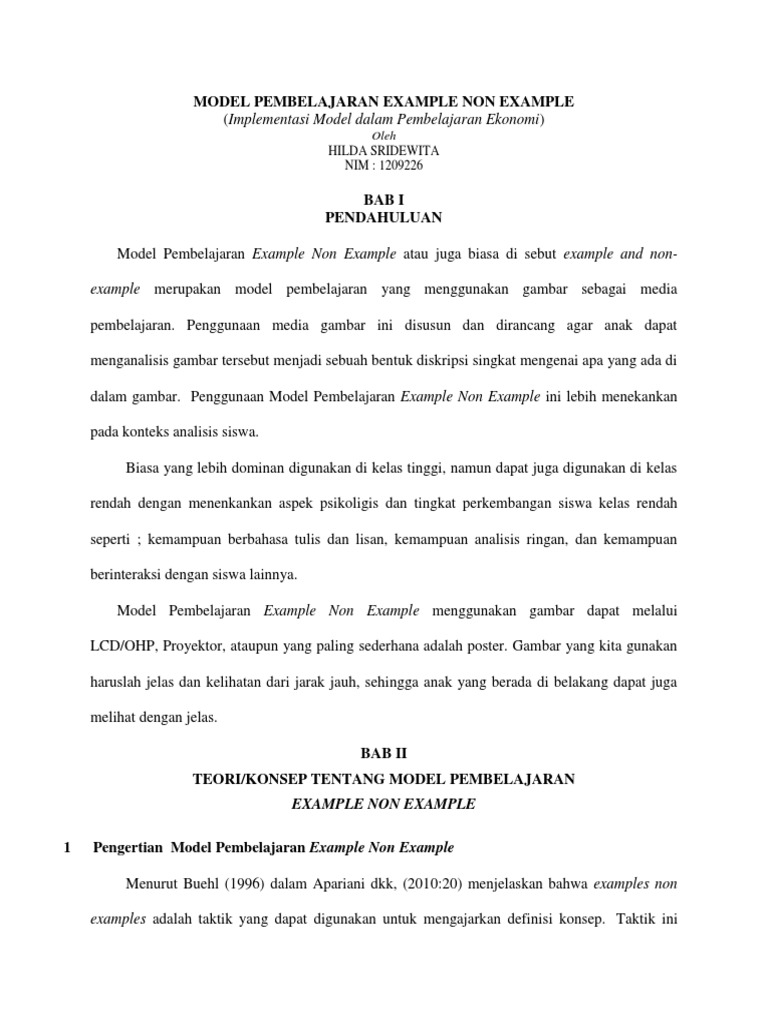 Model Pembelajaran Example Non Example | PDF