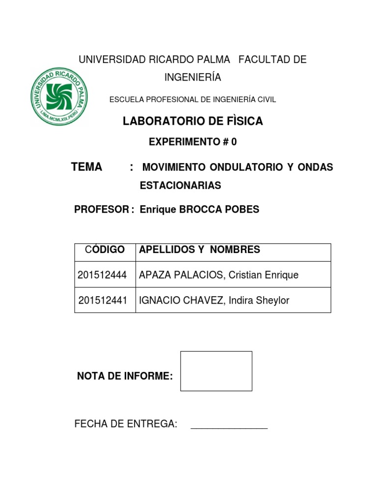 INFORME Final Lab 03 | PDF | Olas | Física Experimental