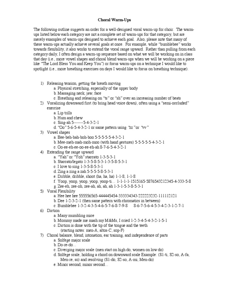 Choral Warm-Ups PDF | PDF | Music Theory | Musicology
