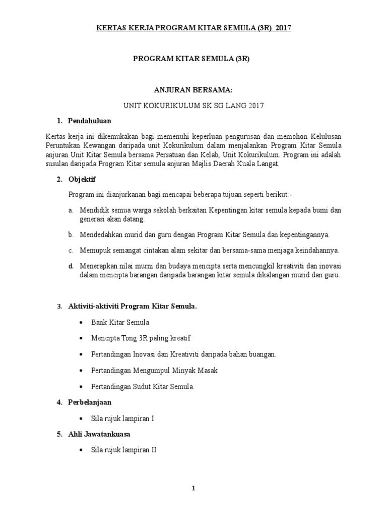 Kertas Kerja 3r 2017 | PDF