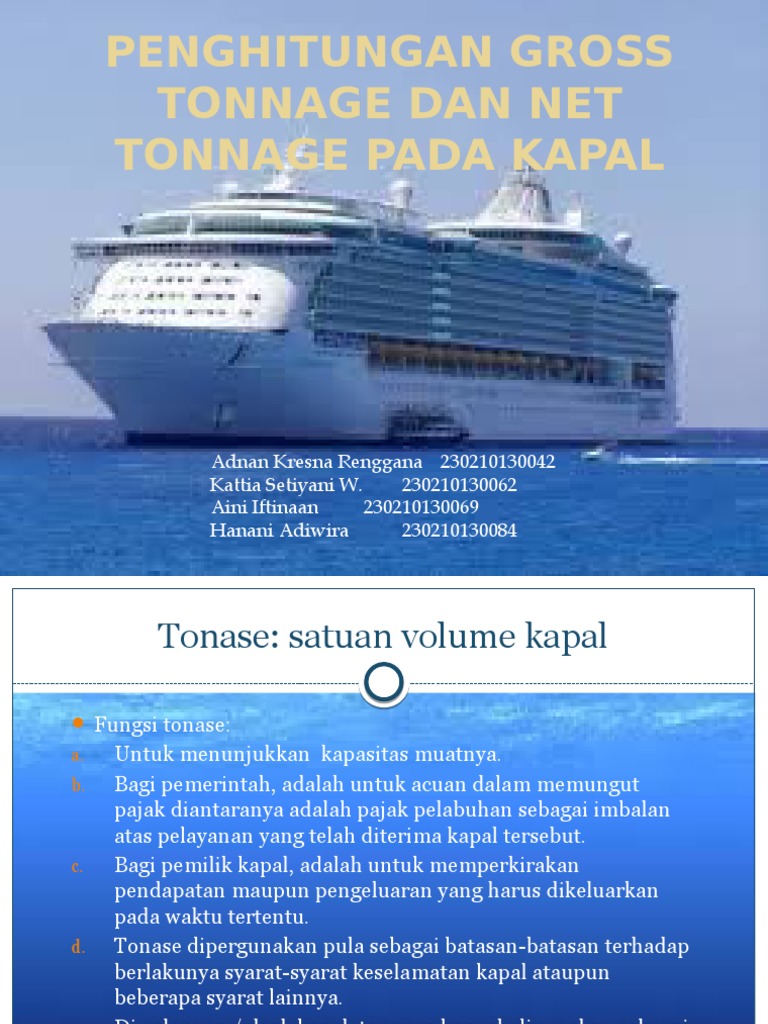 Penghitungan Gross dan Net Tonnage Kapal | PDF | Metode & Bahan Ajar ...