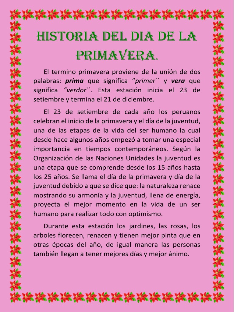 Historia Del Dia de La Primavera PDF | PDF