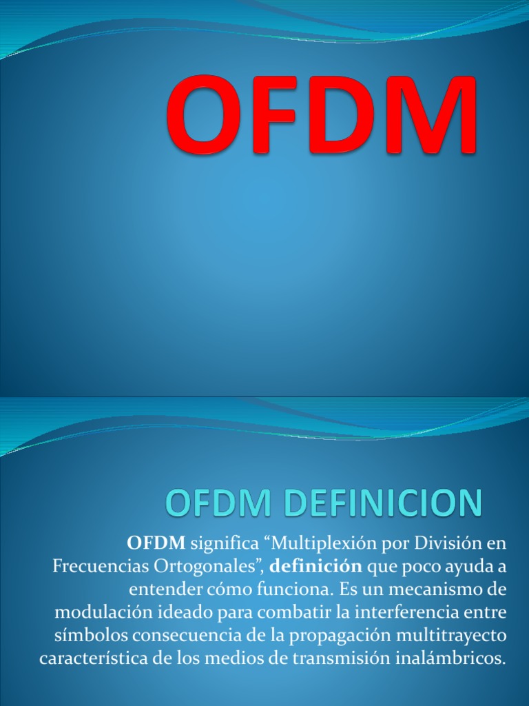 Ofdm Multiplexacion | PDF | Multiplexación por división de frecuencia ortogonal | Transformada ...
