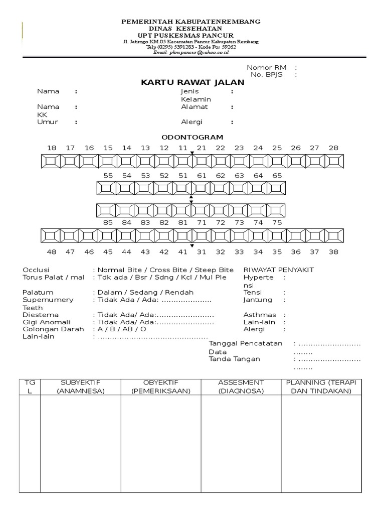Form Odontogram | PDF