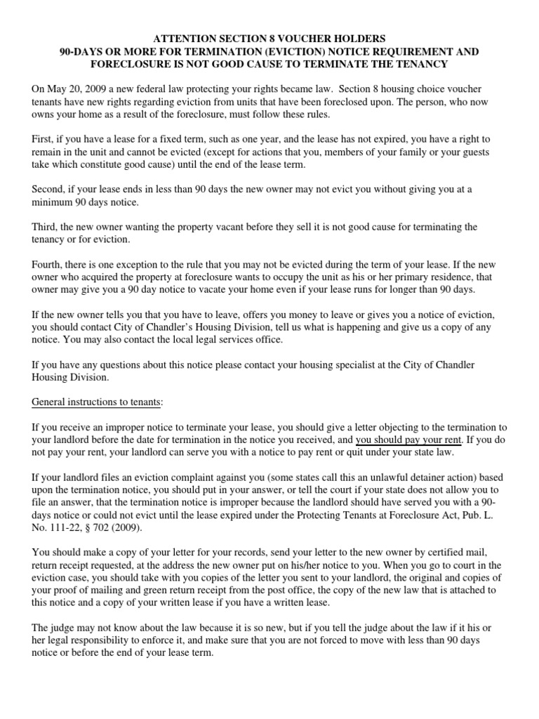 90 Day Eviction Notice | PDF | Landlord | Lease