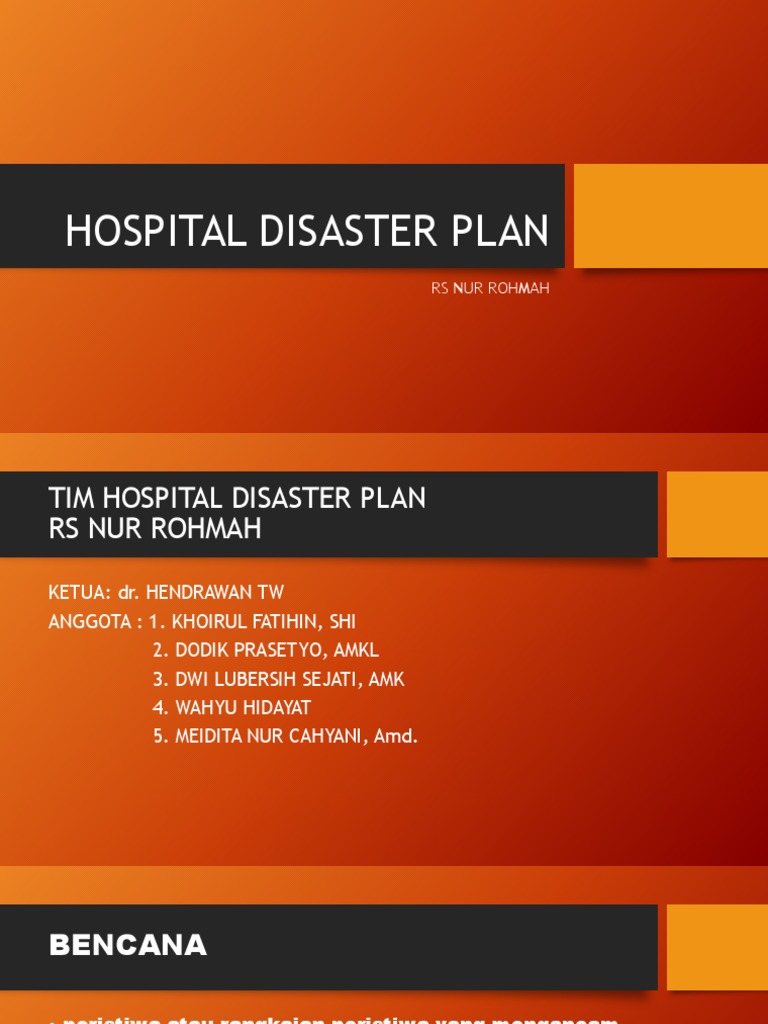Pelatihan HOSPITAL DISASTER PLAN | PDF
