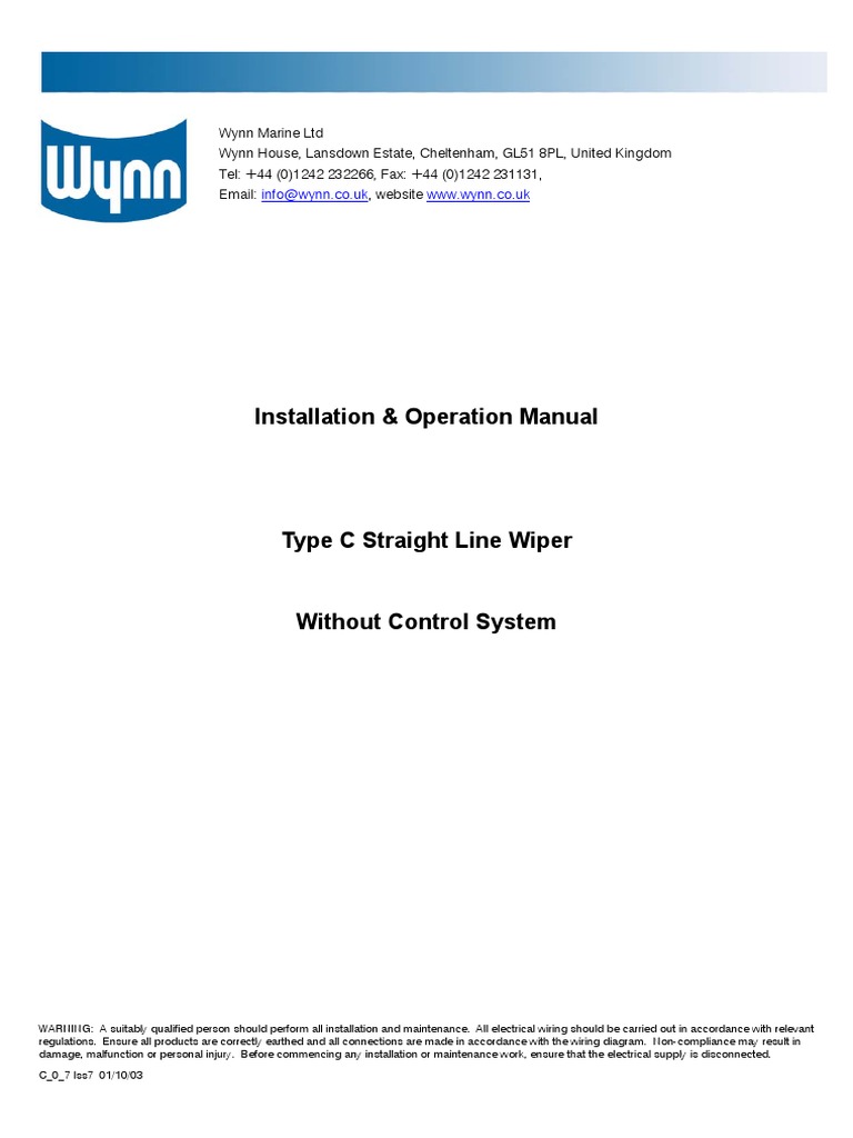 Straight Line Wiper Manual | PDF | Belt (Mechanical) | Fuse (Electrical)
