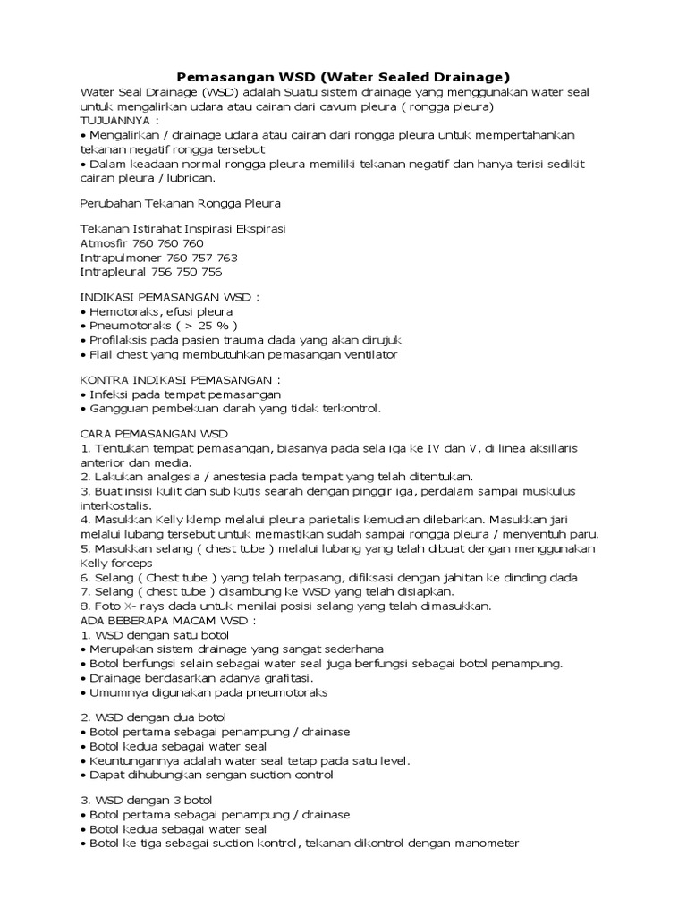 Pemasangan WSD | PDF