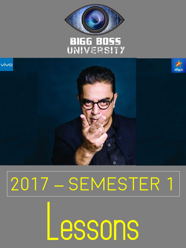 Lessons From BIGG BOSS TAMIL (Kamal) of BIGG BOSS UNIVERSITY | PDF