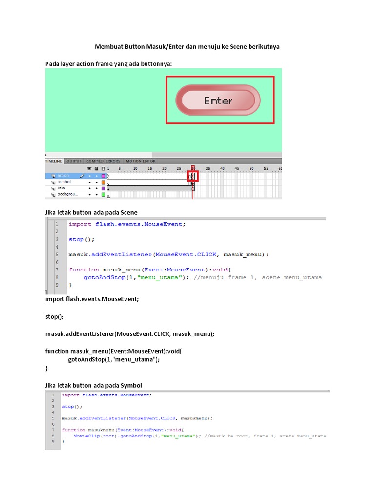 Cara Membuat Button Masuk di Flash | PDF | Komputer