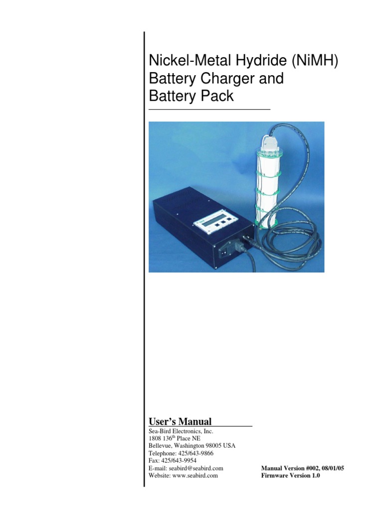 Nickel-Metal Hydride (Nimh) Battery Charger and Battery Pack | PDF ...