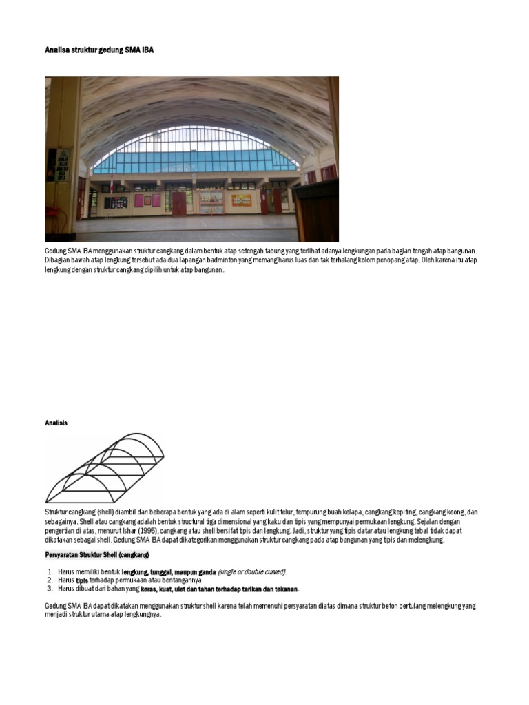 Analisa Struktur Gedung SMA IBA (SHELL) | PDF