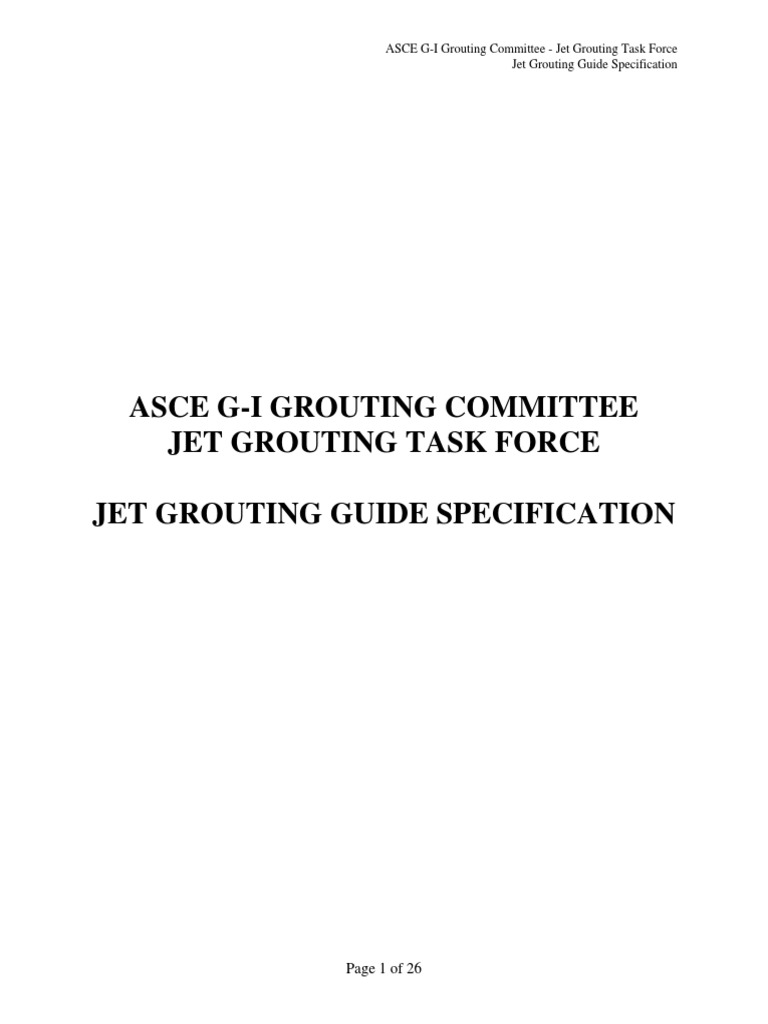Jet Grouting Guide Specification | PDF | Specification (Technical Standard) | Geotechnical ...
