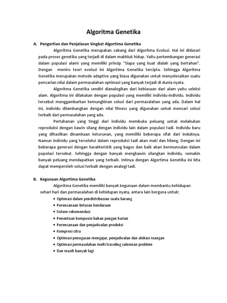 Algoritma Genetika | PDF | Komputer