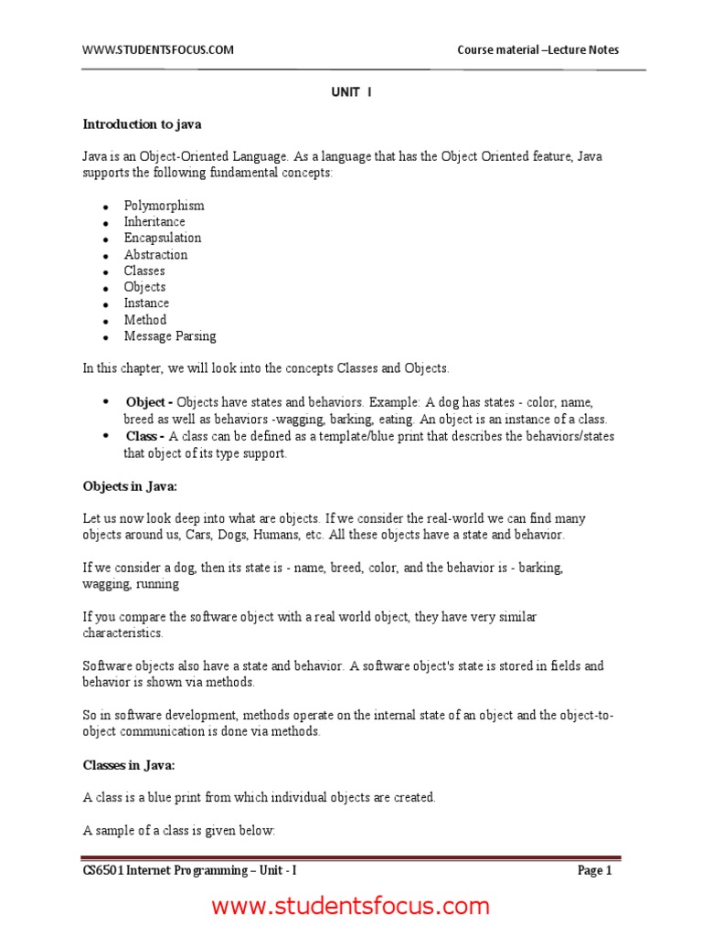 CS6501 All Units Notes 2013 Regulation | PDF | Class (Computer ...