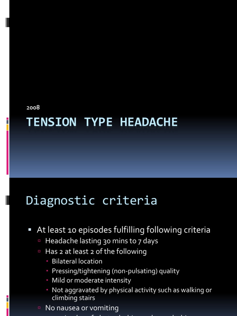 Tension Type Headache Pdf Headache Analgesic