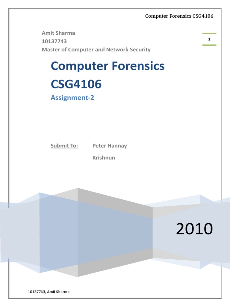 Computer Forensics Assignment 2 | PDF | Computer Forensics | Computer File