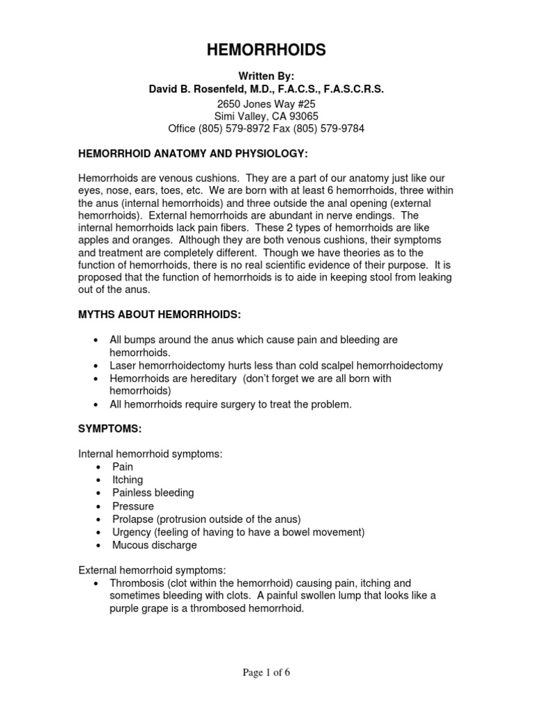 brochure-hemorrhoids.pdf | Hemorrhoid | Constipation