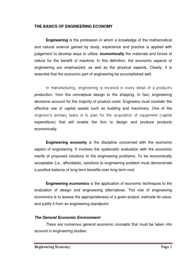 Engineering Economy | PDF | Interest | Supply (Economics)