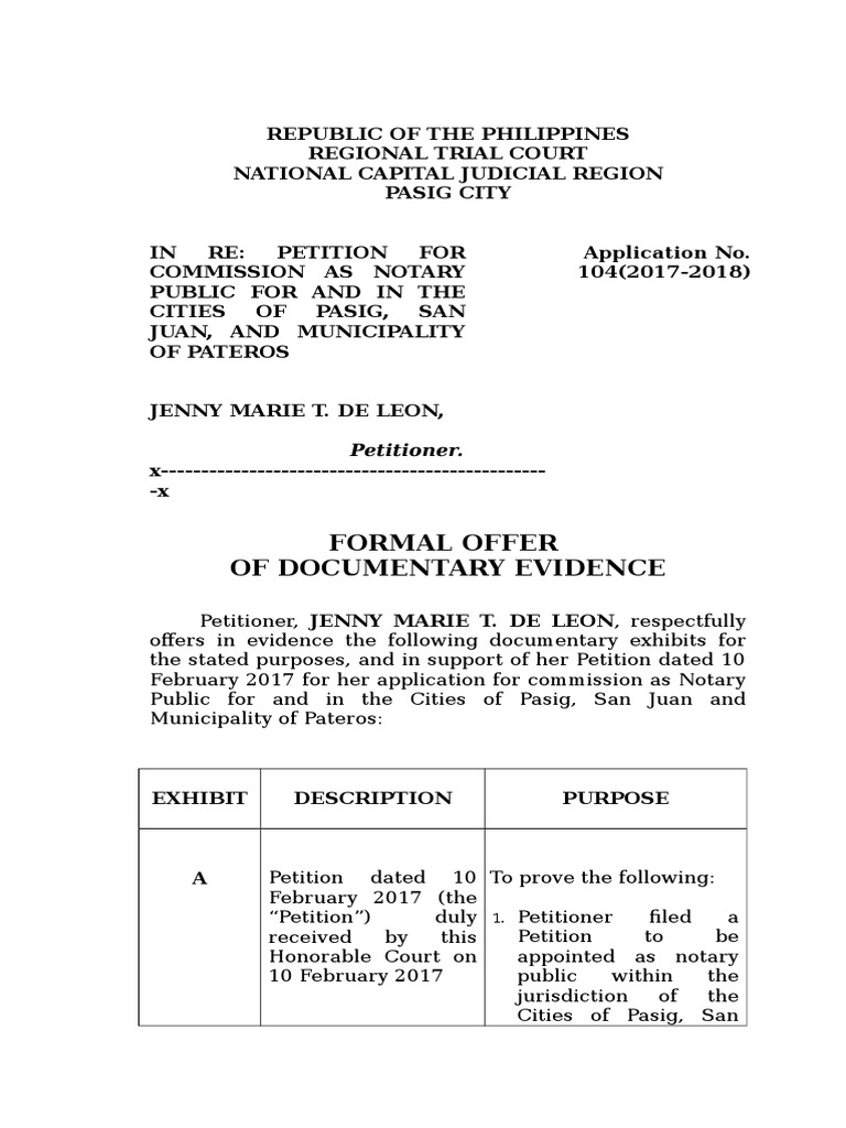 Notarial Commission Evidence Offer | PDF | Notary Public | Courts