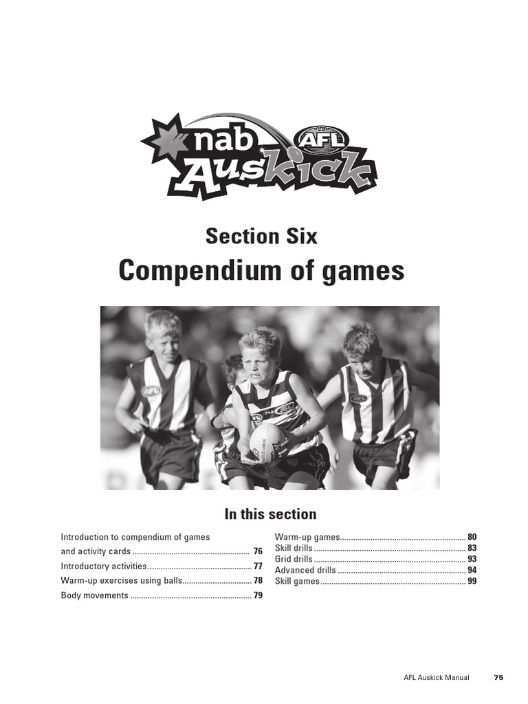 Auskick Compendium of Games Activities | PDF | Football Codes | Games ...