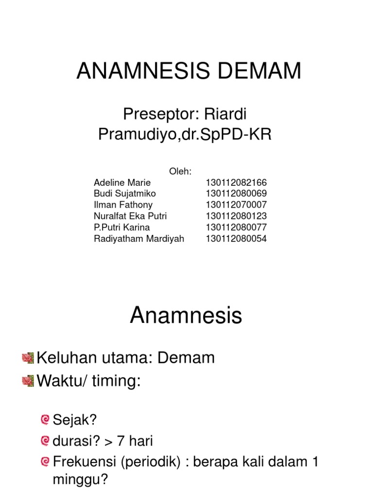 Anamnesis Demam | PDF