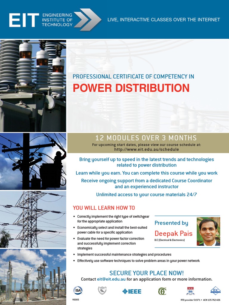 EIT Course Power Distribution CPD Brochure | PDF | Electric Power ...