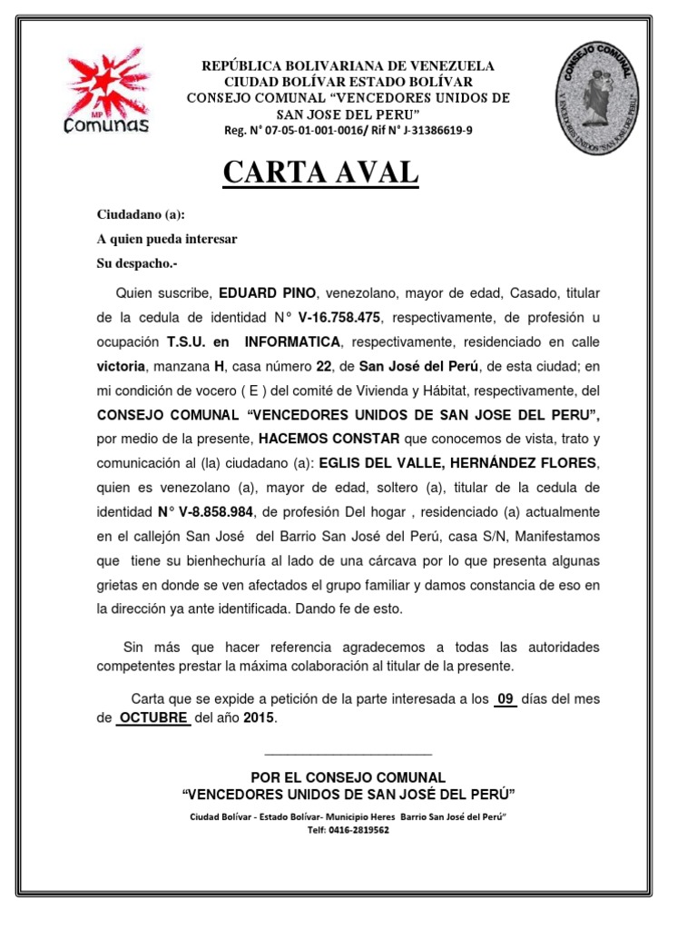 Carta Aval 3 | PDF