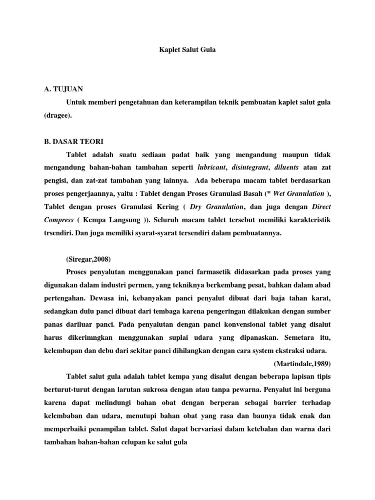 Pembahasan Kaplet Salut Gula | PDF