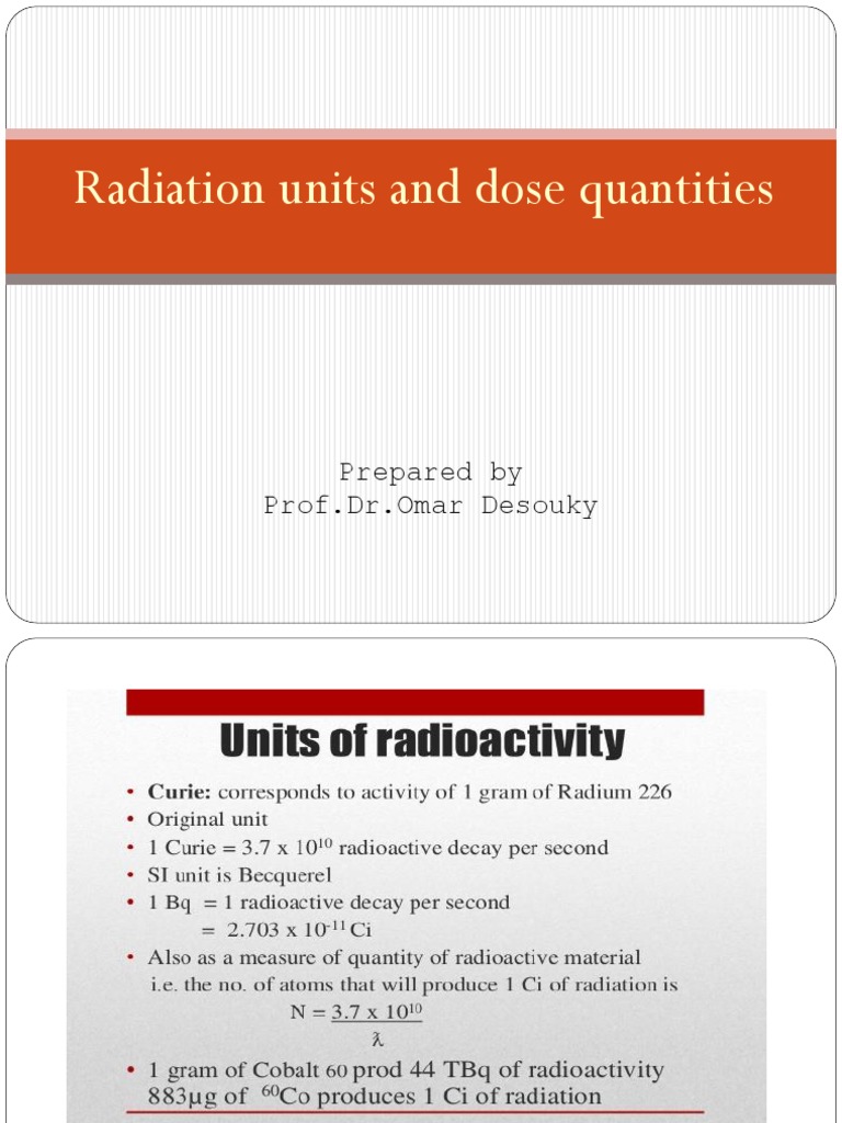 Radiation Units and Quantities | PDF