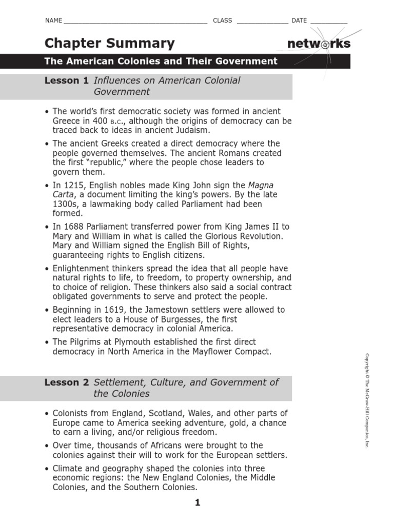 Chapter 3 Summary | PDF | Colonial History Of The United States ...