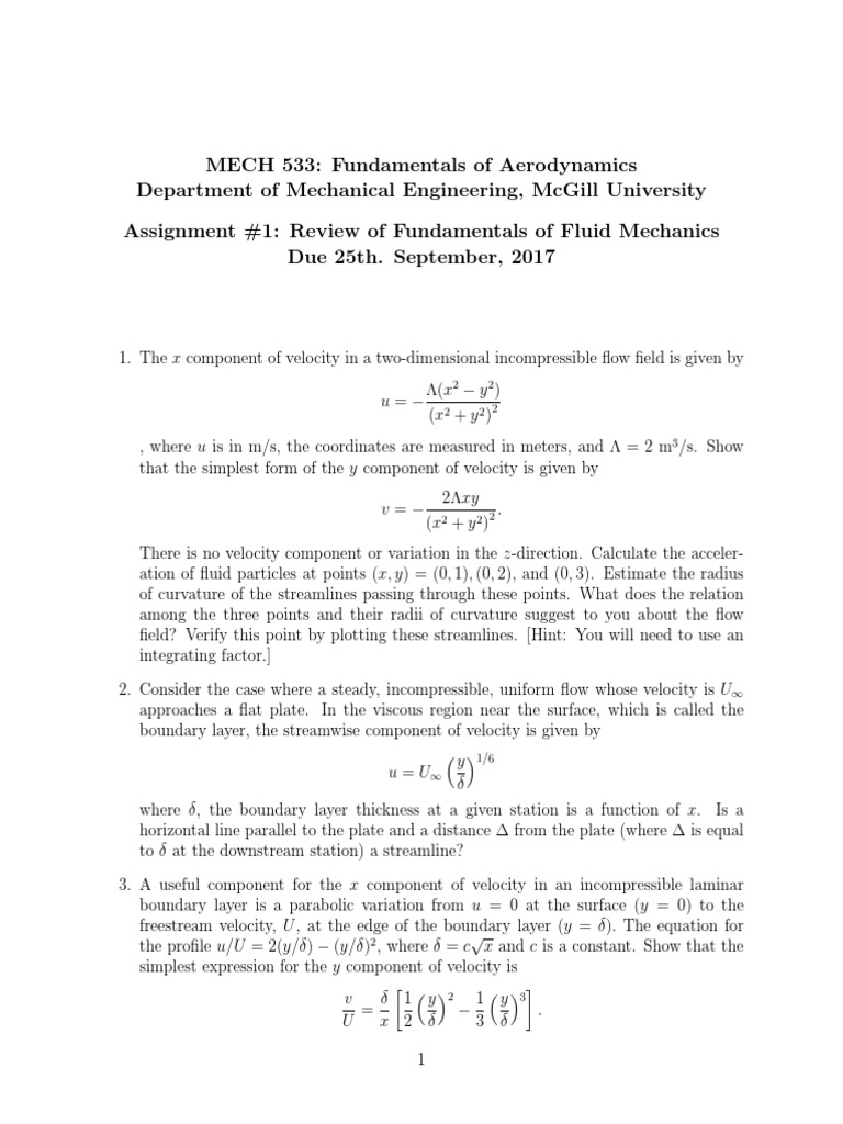 Assignment of Subsonic Aerodynamics PDF | PDF | Drag (Physics ...