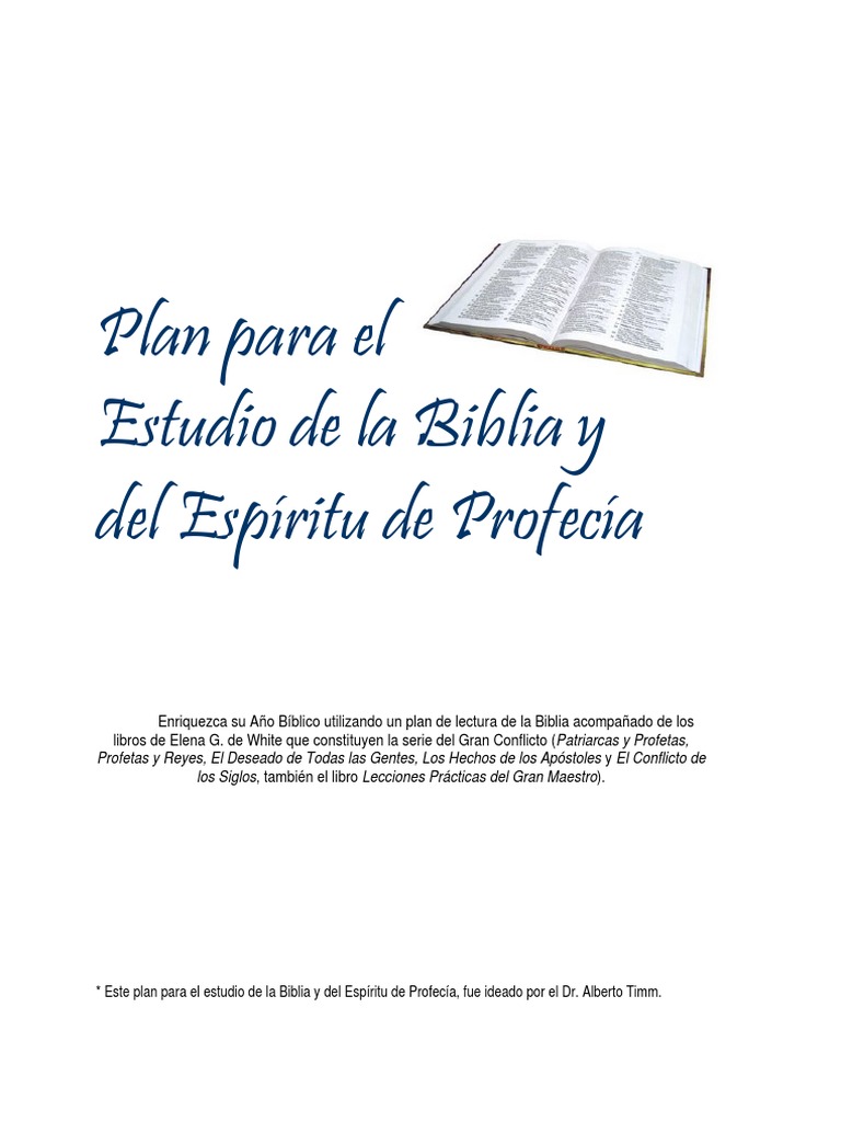 Plan para El Estudio de La Biblia y Del Espíritu de Profecía PDF | PDF ...