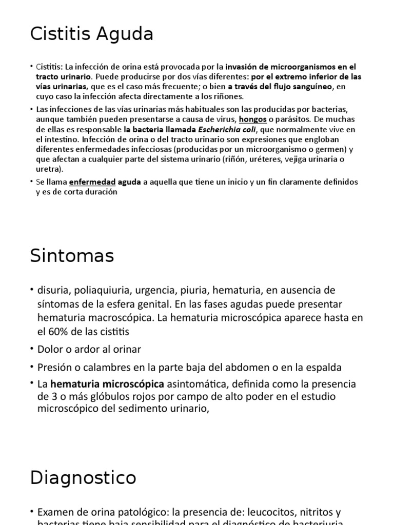 Cistitis Aguda: Síntomas y Tratamiento | PDF | Sistema urinario ...