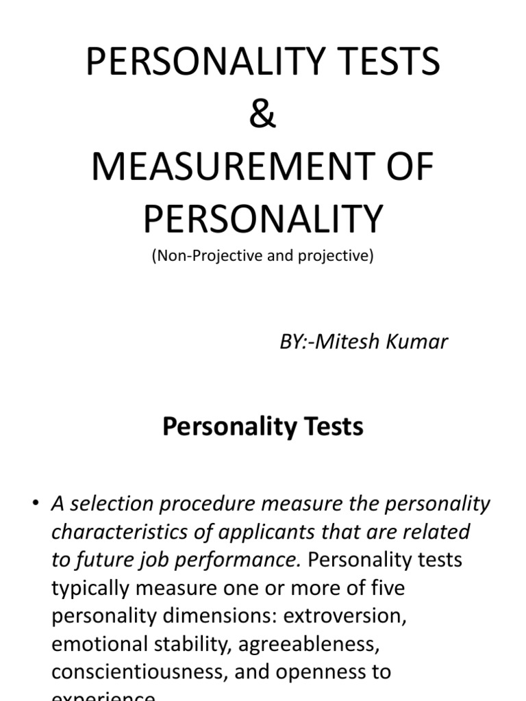 Personality Test Pdf Metaphysics Of Mind Employment