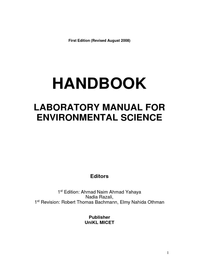 Environmental Science Lab Manual | PDF | Ph | Filtration
