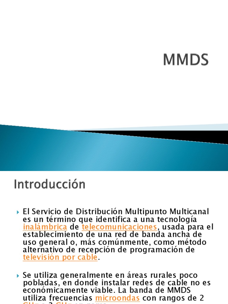 MMDS | PDF | Televisión por cable | Televisión