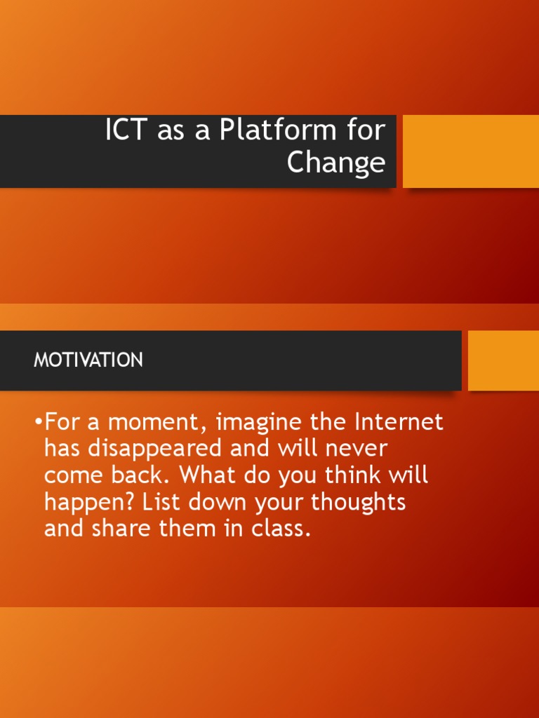 ICT As A Platform For Change | PDF | Public Sphere | Government