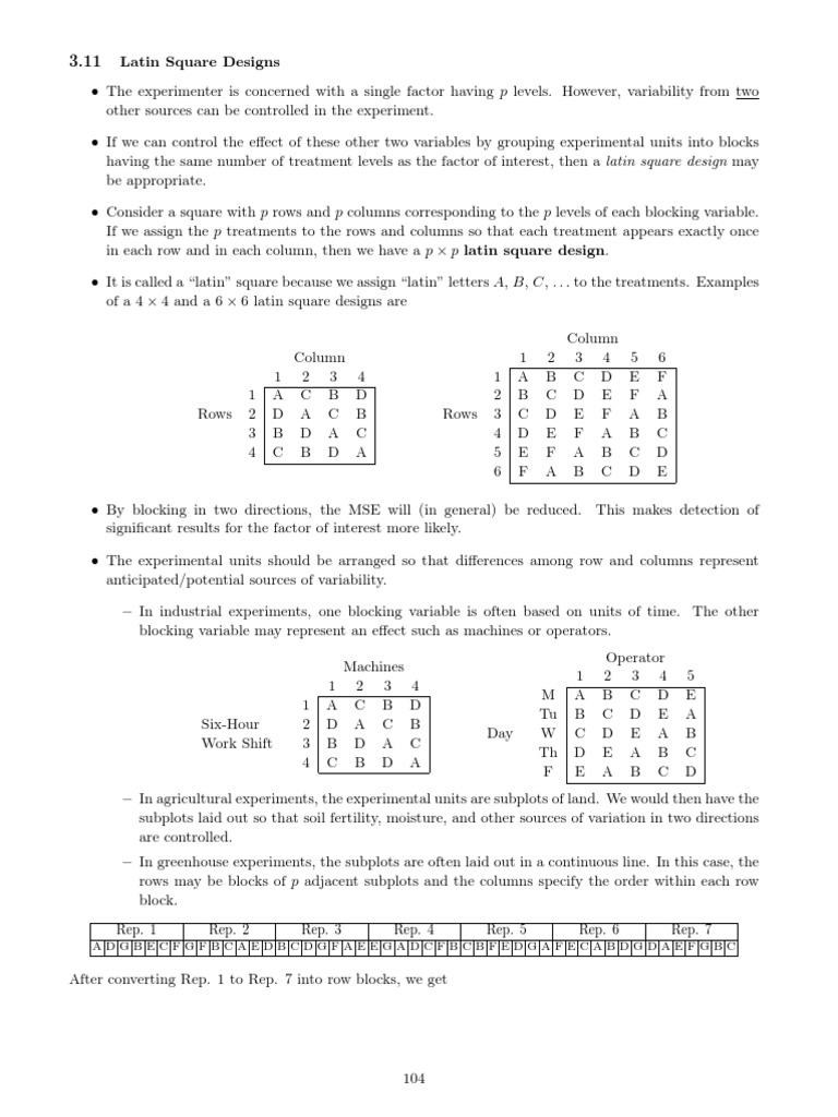 Latin Square 2 PDF | Download Free PDF | Errors And Residuals | Degrees Of Freedom (Statistics)