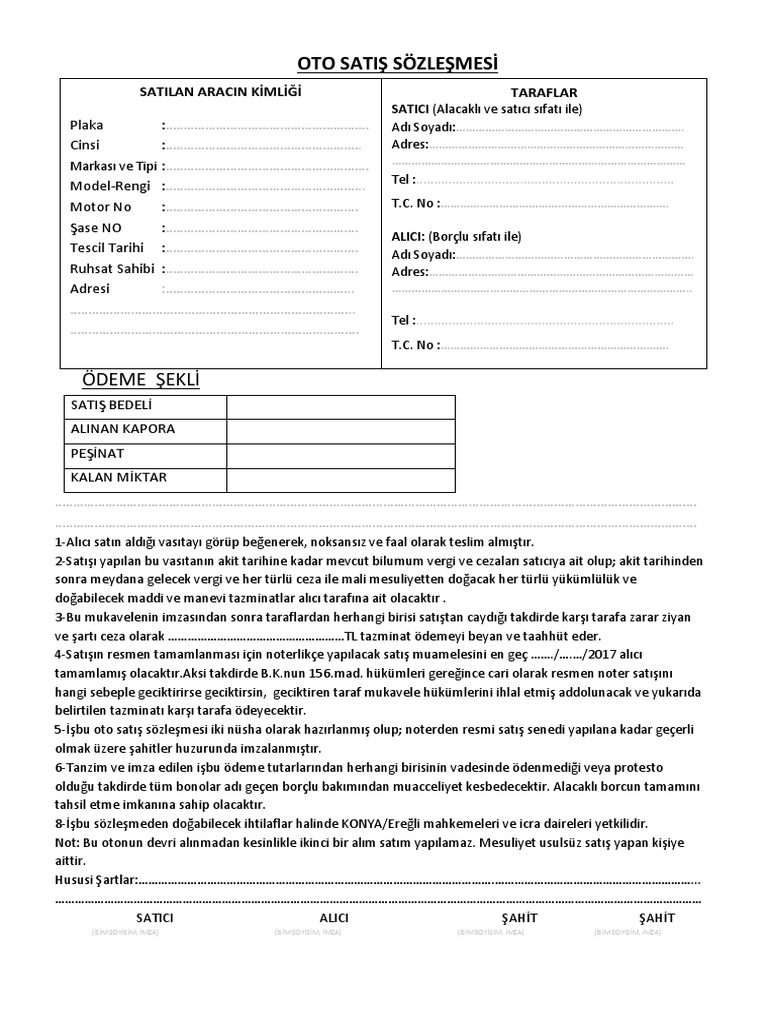OTO SATIŞ SÖZLEŞMESİ.pdf